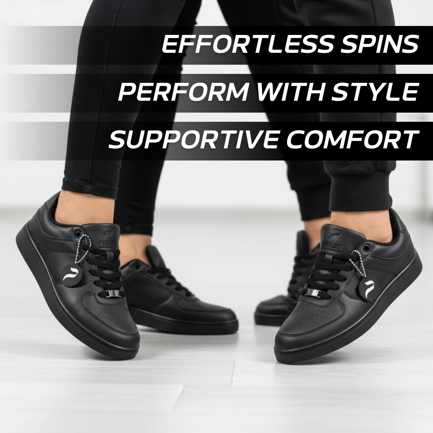 Dance Sneakers Black Spin Sole Comfortable Men's and Women's Dance ...